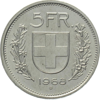 5 Franken 1968 B | Münzen online kaufen | Bundesmünzen Kantonsmünzen ...
