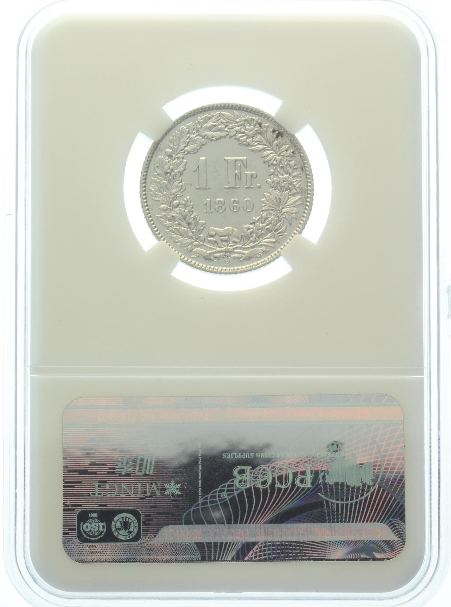 Schweiz 1 Franken 1860 B - sitzende Helvetia | Münzen online kaufen ...