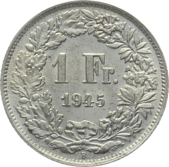 1 Franken 1945 B - fast stempelglanz | Münzen online kaufen ...