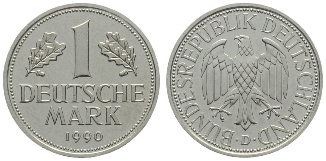 BRD 1 Mark 1990 D | Münzen online kaufen | Bundesmünzen Kantonsmünzen ...
