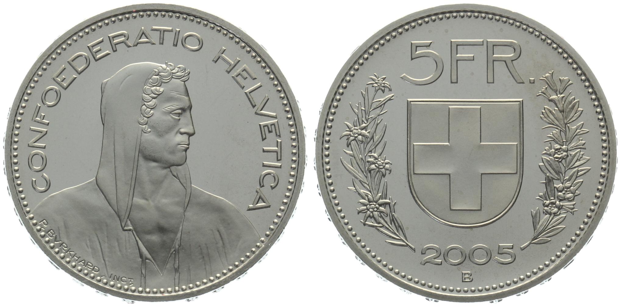 5 Franken 2005 B | Münzen online kaufen | Bundesmünzen Kantonsmünzen ...