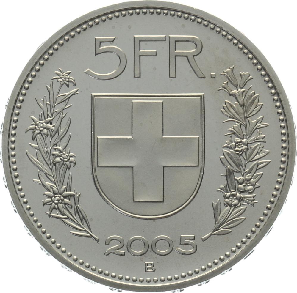 5 Franken 2005 B | Münzen online kaufen | Bundesmünzen Kantonsmünzen ...