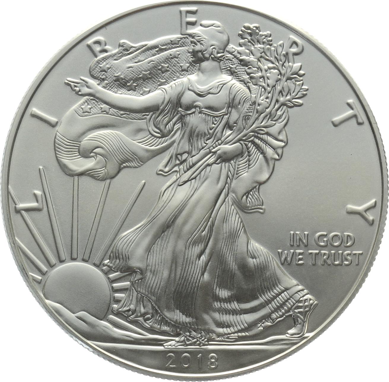 USA 1 Dollar 2018 Silver Eagle - 1 Unze Feinsilber | Münzen online ...