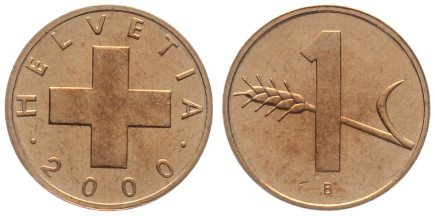 1 Rappen 2000 B | Münzen online kaufen | Bundesmünzen Kantonsmünzen ...