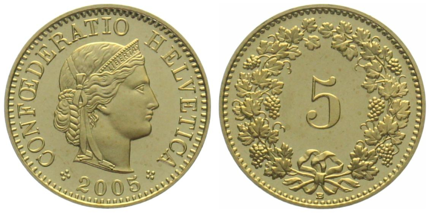 5 Rappen 2005 B | Münzen online kaufen | Bundesmünzen Kantonsmünzen ...